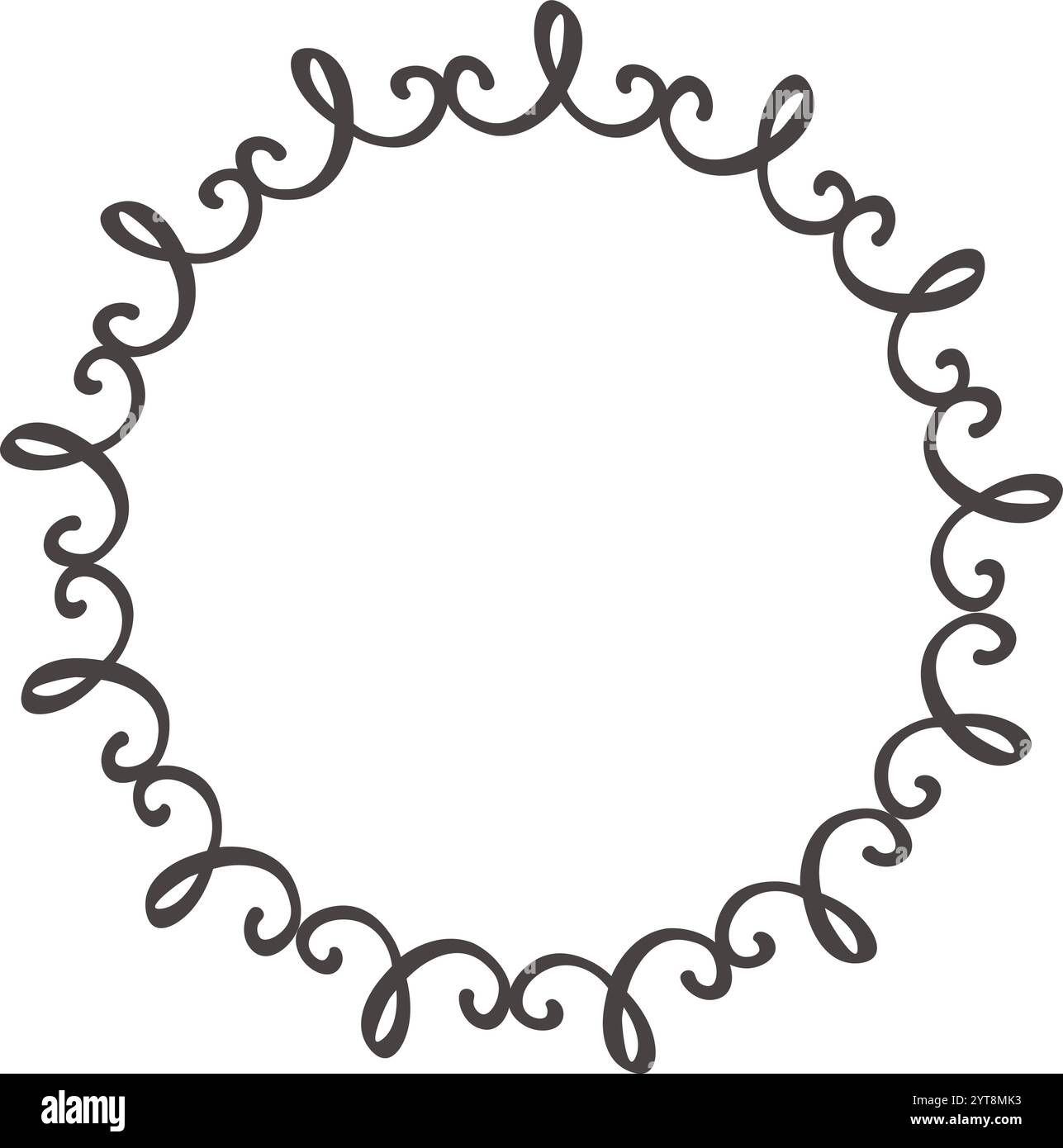 Round frame with swirling, decorative lines creating an elegant and ... Round frame with swirling, decorative lines creating an elegant and ...