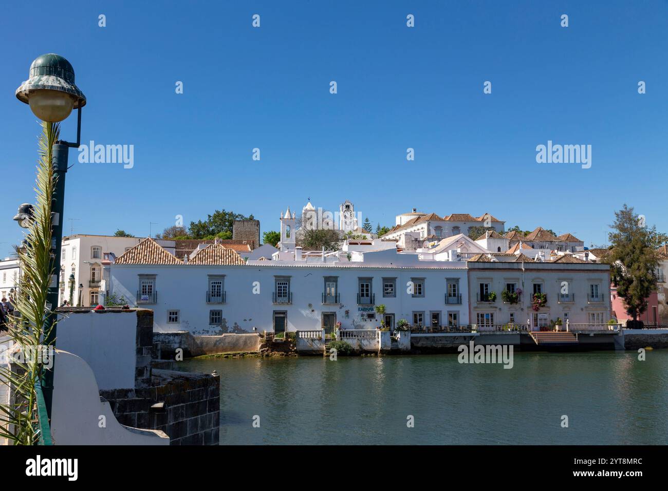 Shore of the Gilao in Tavira, Algarve, Portugal, seen from the Ponte ...