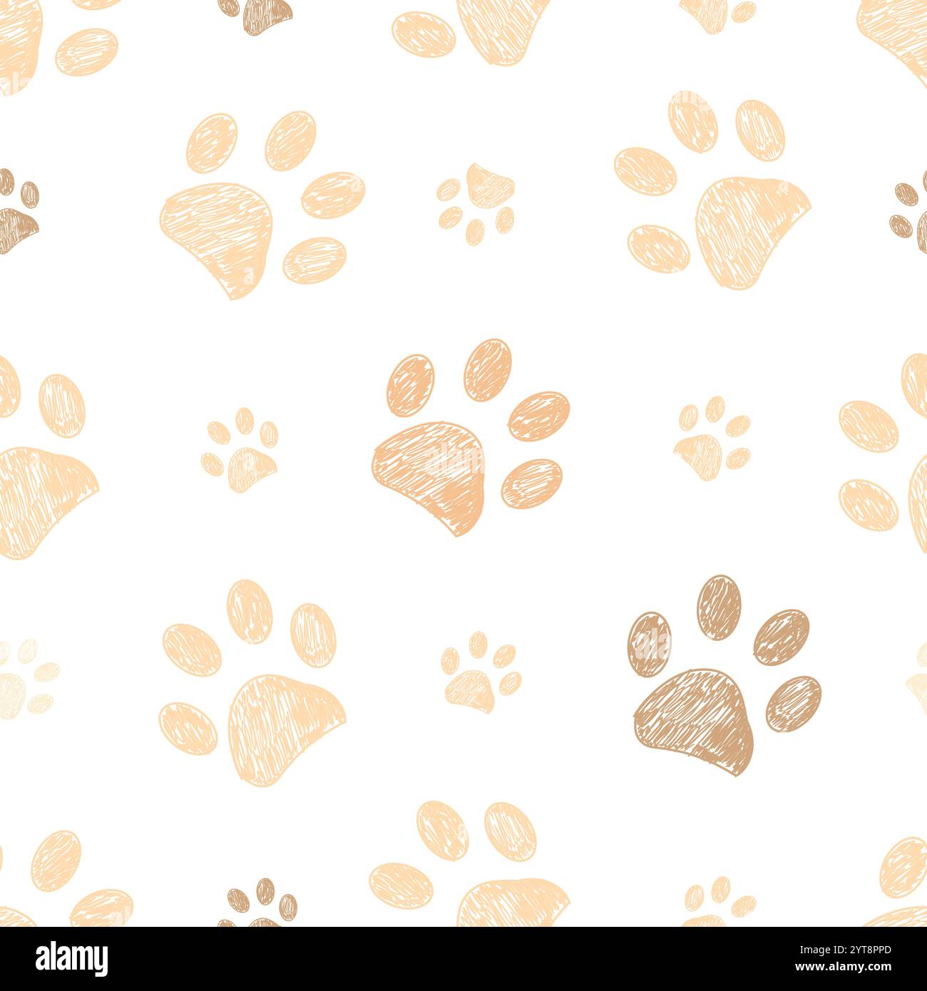 Beige orange brown paw prints seamless fabric design pattern Stock ...
