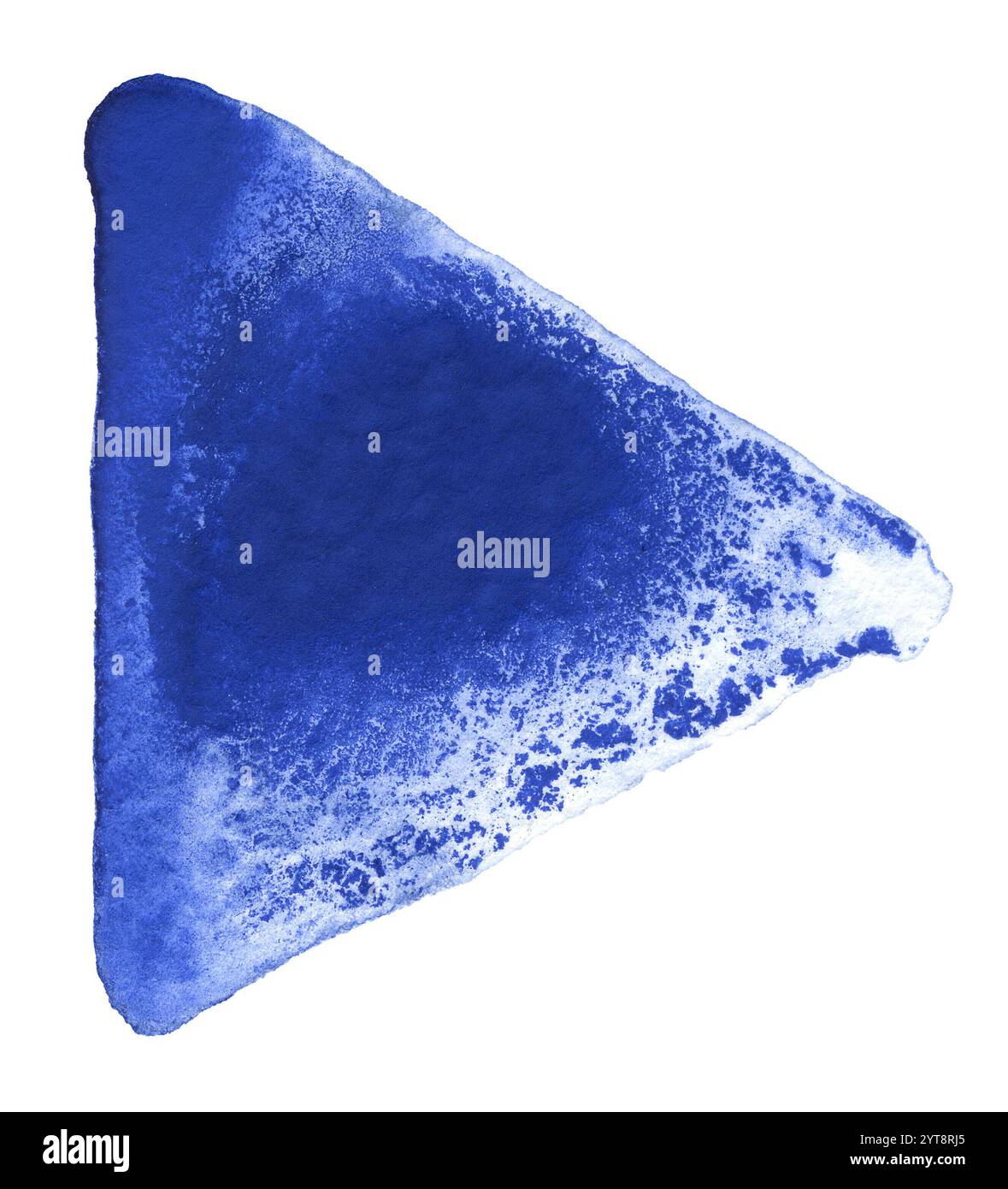 A blue watercolor triangle in white back Stock Photo - Alamy