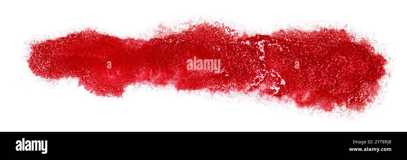A red watercolor brush stroke in white back Stock Photo - Alamy