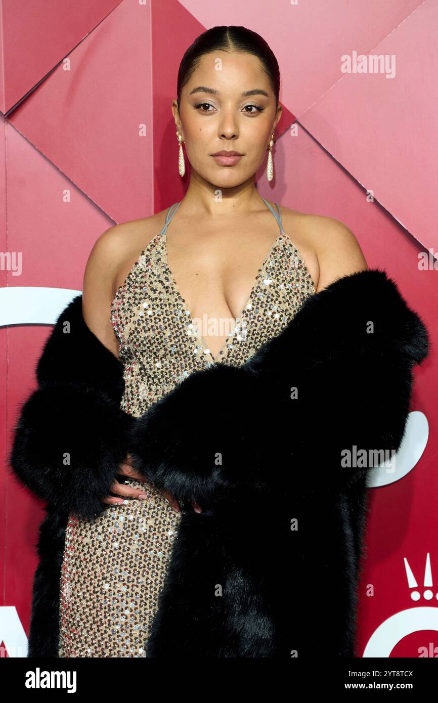 Grace Carter poses for photographers upon arrival at the The Fashion Awards 2024 on Monday, Dec ...