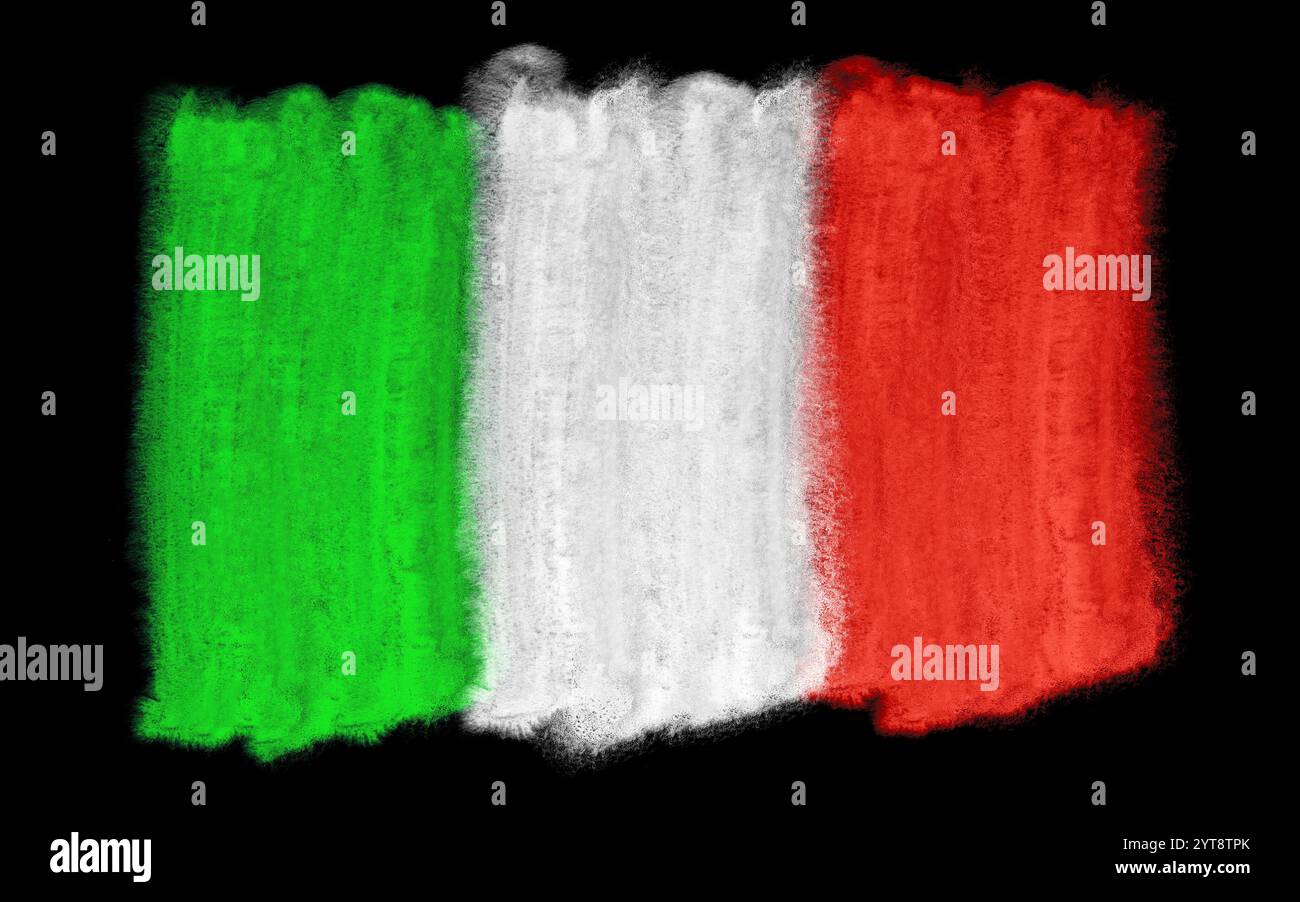 Italy flag painted brush stroke hi-res stock photography and images - Alamy