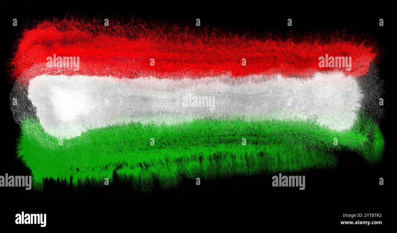 Watercolor illustration of the Hungary flag Stock Photo - Alamy