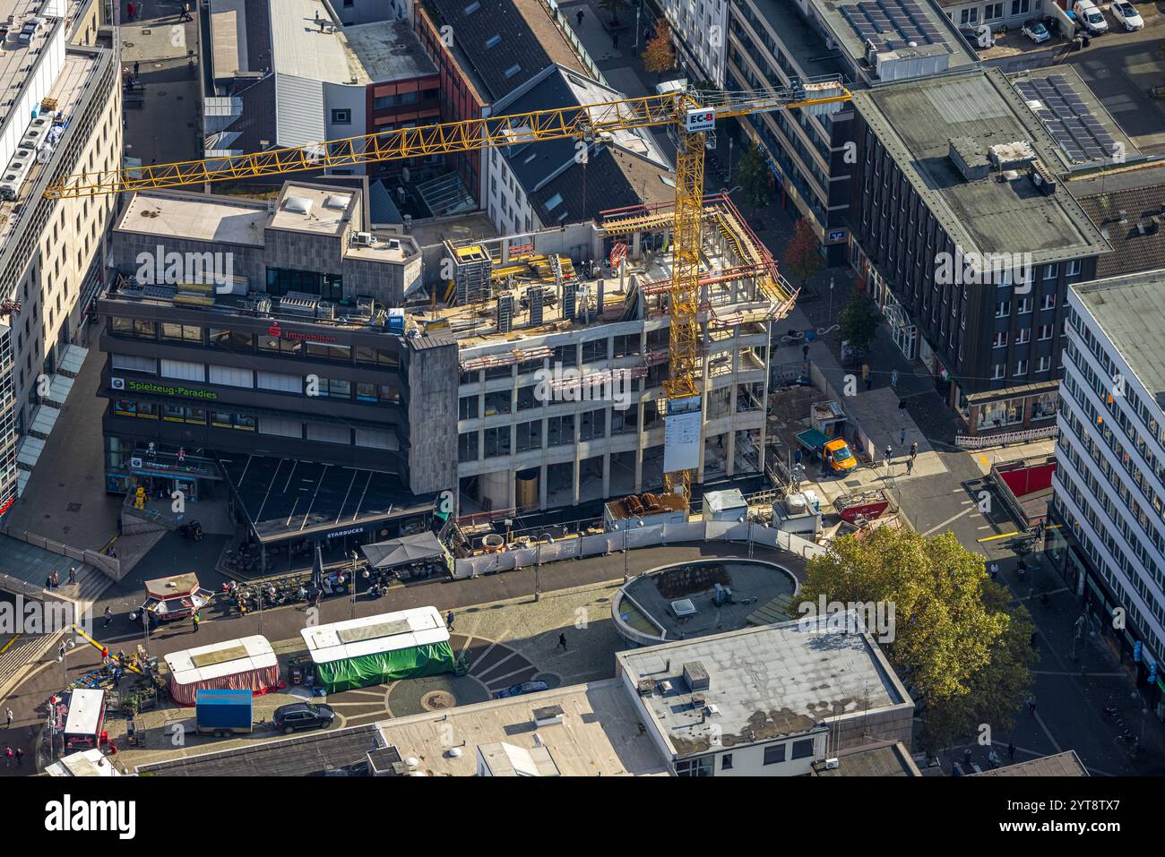 Aerial view, construction site multi-storey commercial building at Dr ...