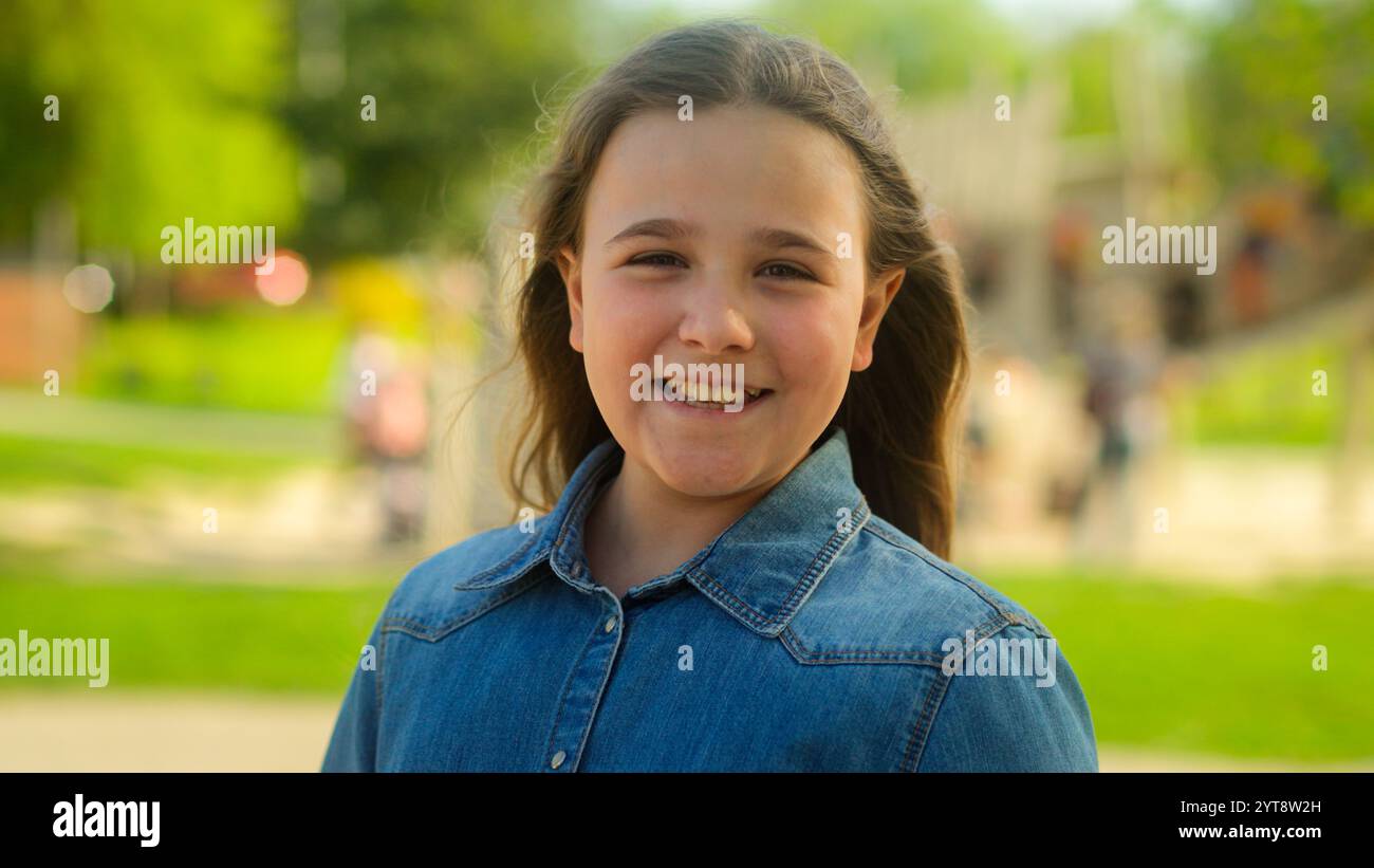 Portrait little kid Caucasian child happy positive emotion pretty ...
