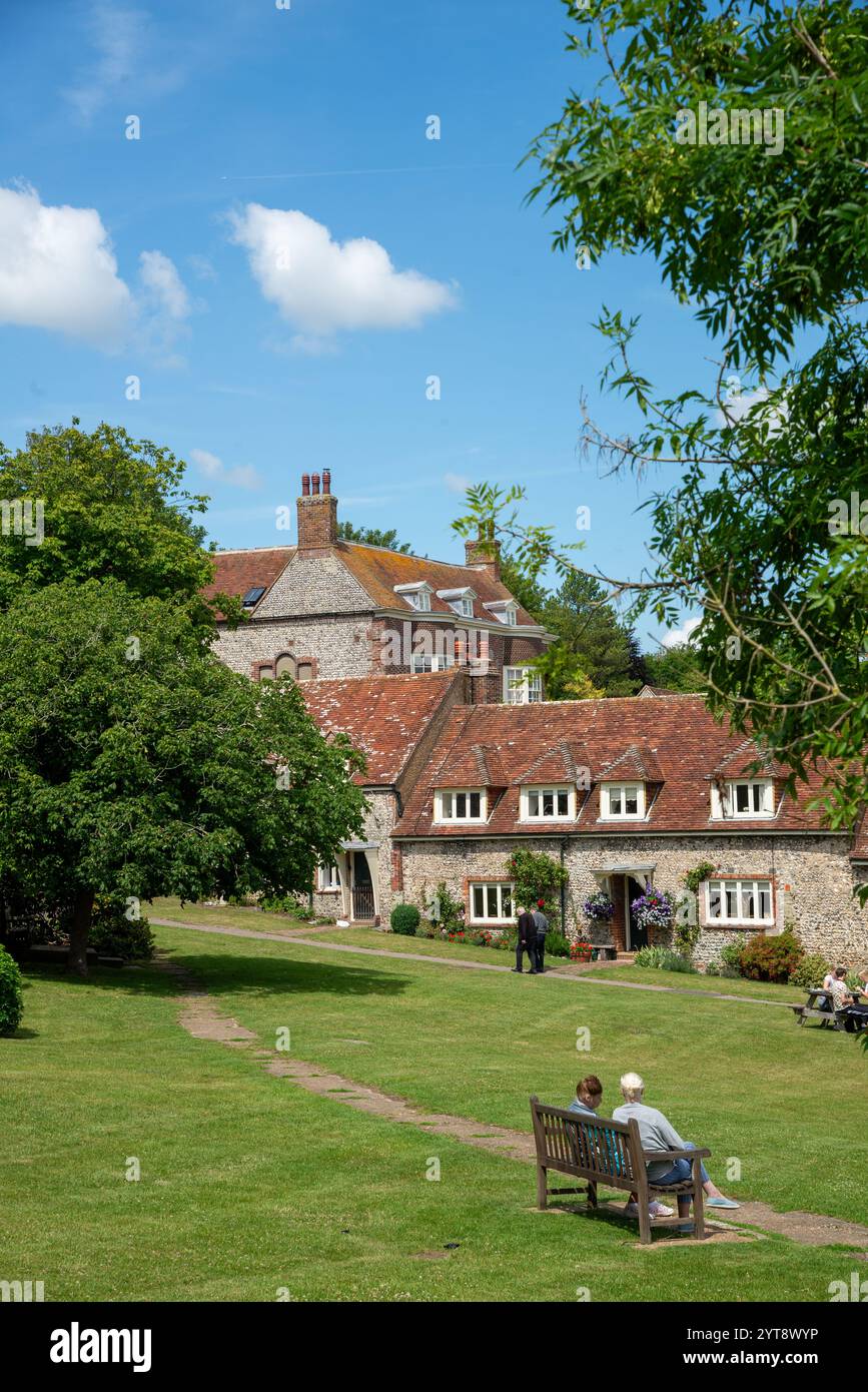 historic houses and pub at East Dean, East Sussex, England Stock Photo ...