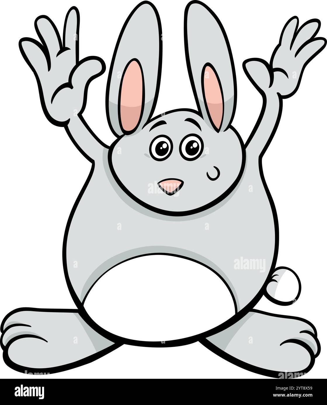 Cartoon illustration of funny rabbit or bunny comic animal character ...