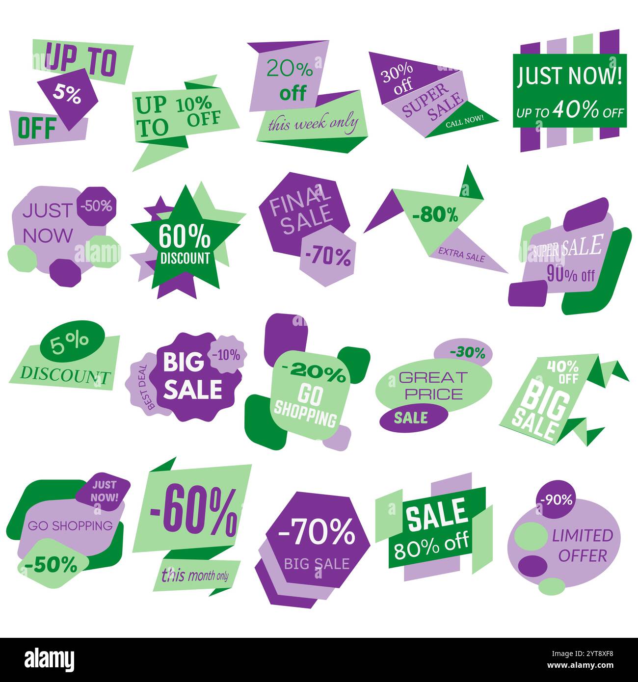 Set of Sale Discount Labels, Tags, Emblems. Web collection of stickers ...