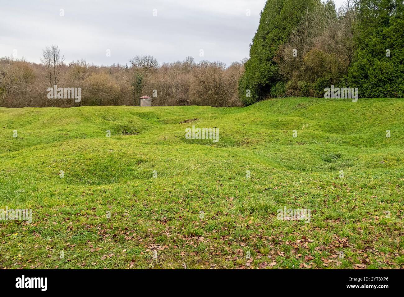 Scenery showing a historic battlefield around Verdun, fought from 21 ...