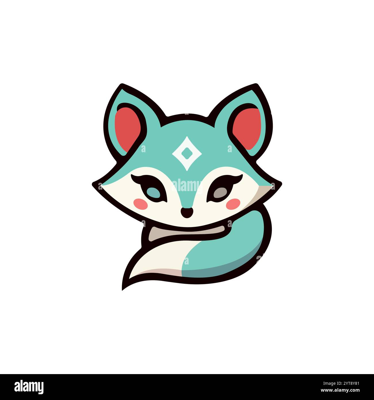 Fox drawn in anime style. Cute fox. Colored fox. Orange foxes brand ...