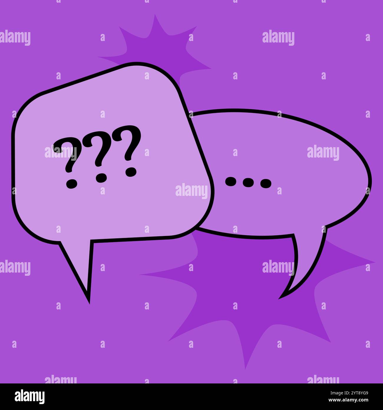 Communication speech bubbles on purple background. Vector illustration ...