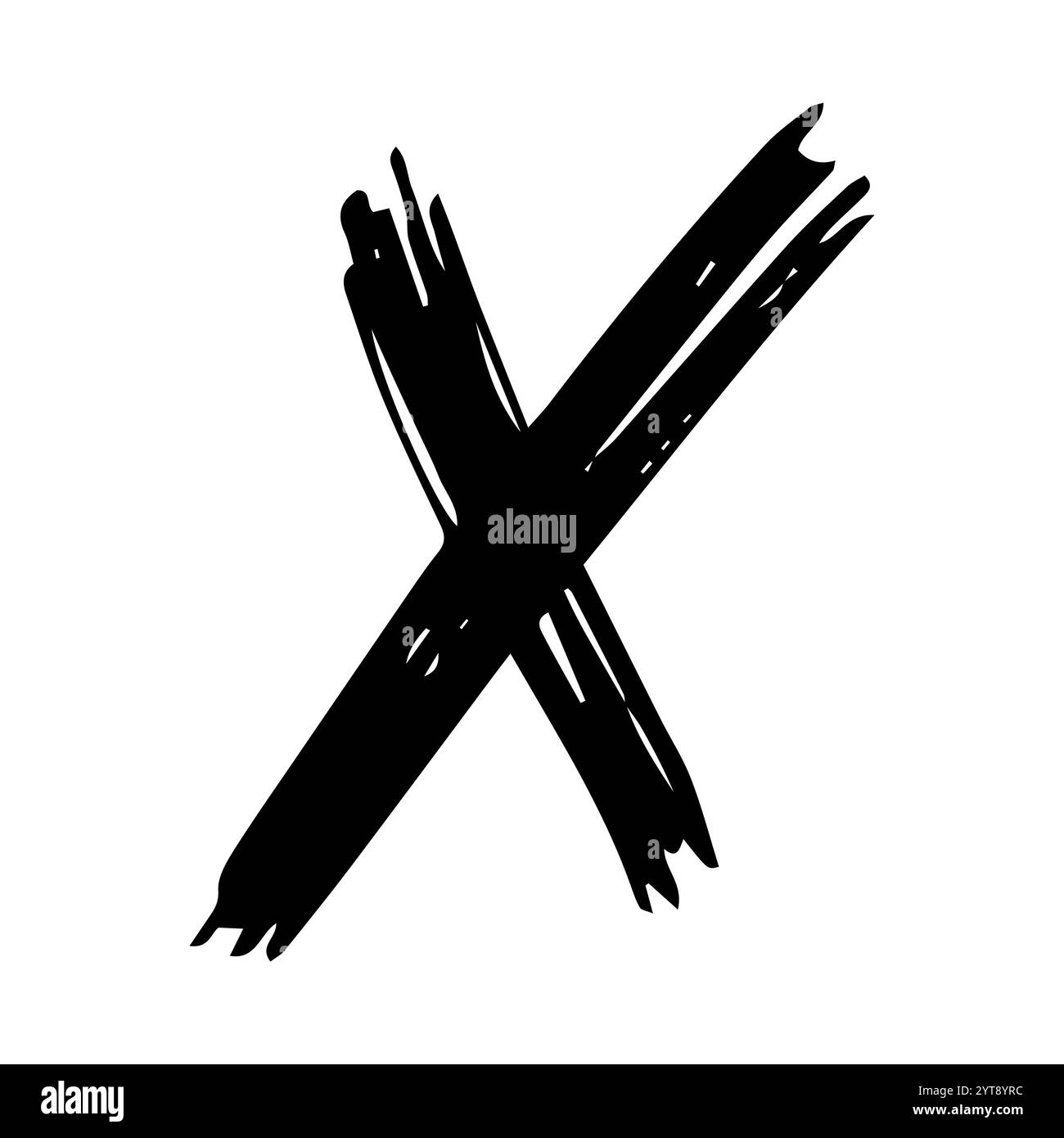 Hand drawn cross symbol. Black sketch cross symbol on white background ...