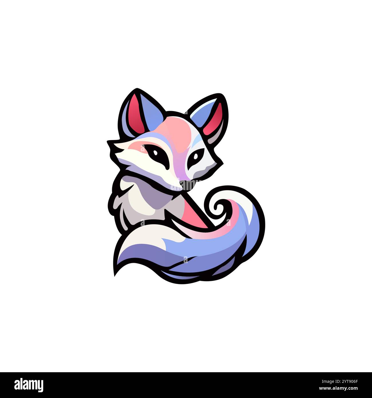 Fox drawn in anime style. Cute fox. Colored fox. Orange foxes brand ...