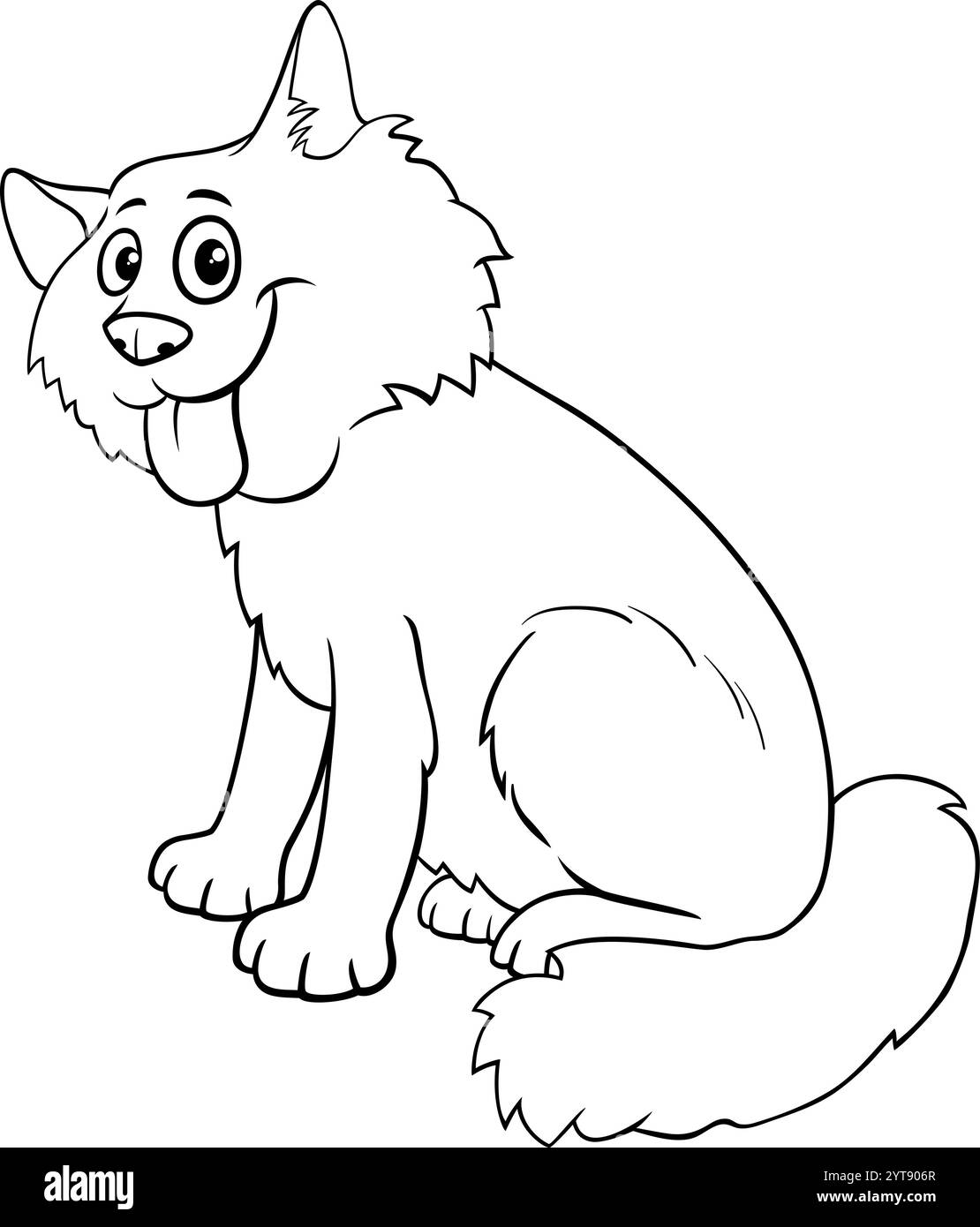 Cartoon illustration of funny fluffy cat comic animal character ...