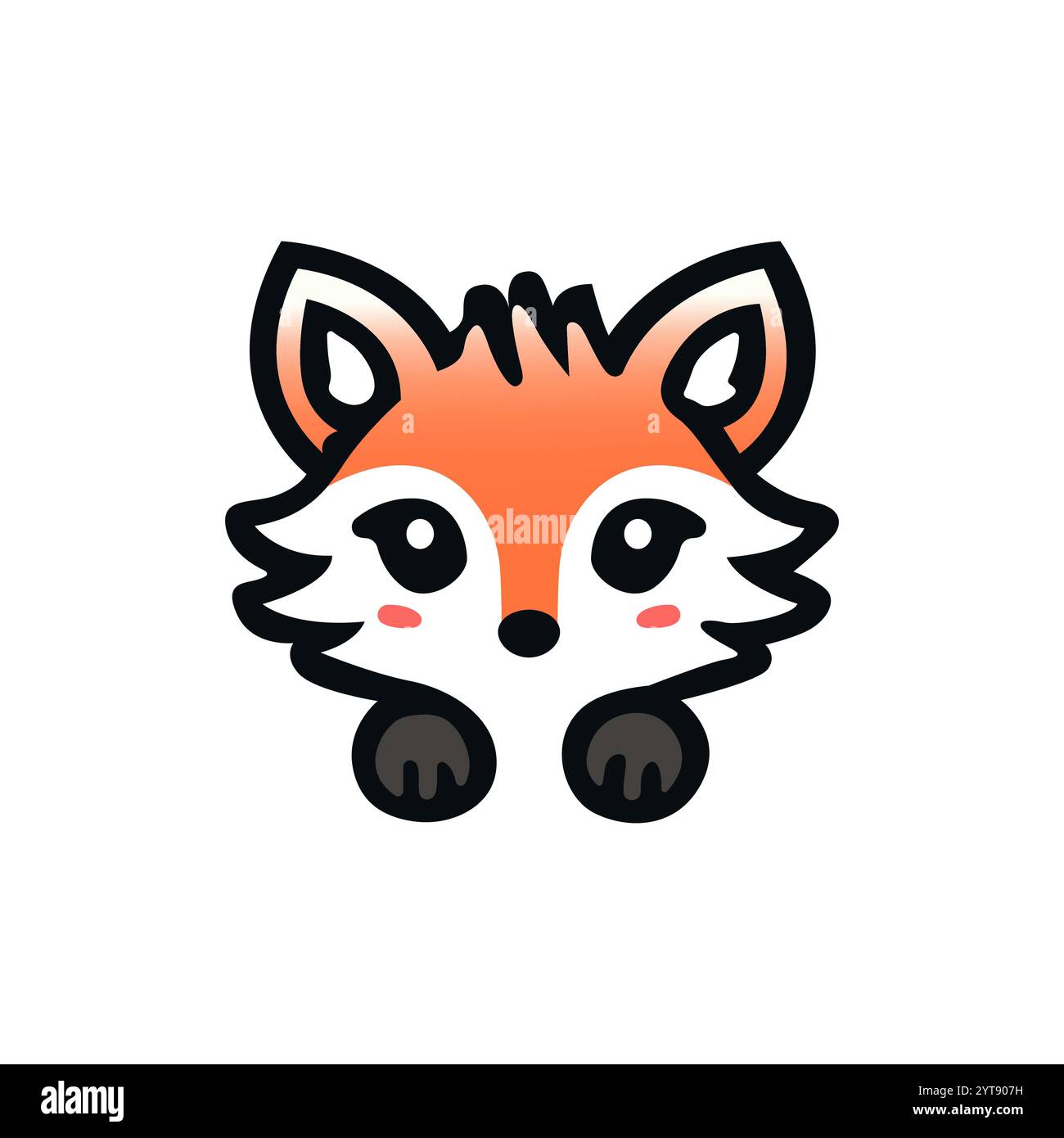 Fox drawn in anime style. Cute fox head. Colored fox. Orange foxes ...