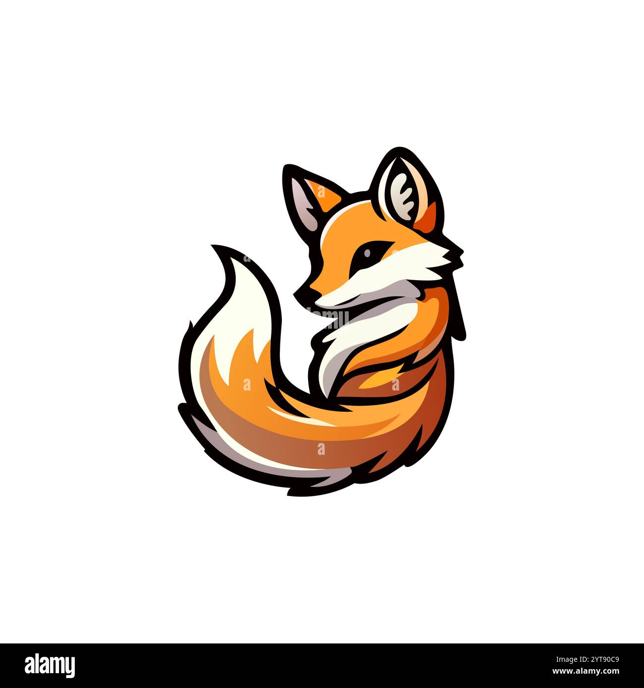 Fox drawn in anime style. Cute fox. Colored fox. Orange foxes brand ...