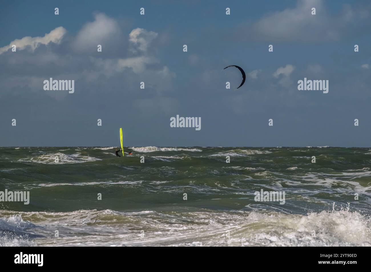 Surfing on the North Sea Stock Photo - Alamy