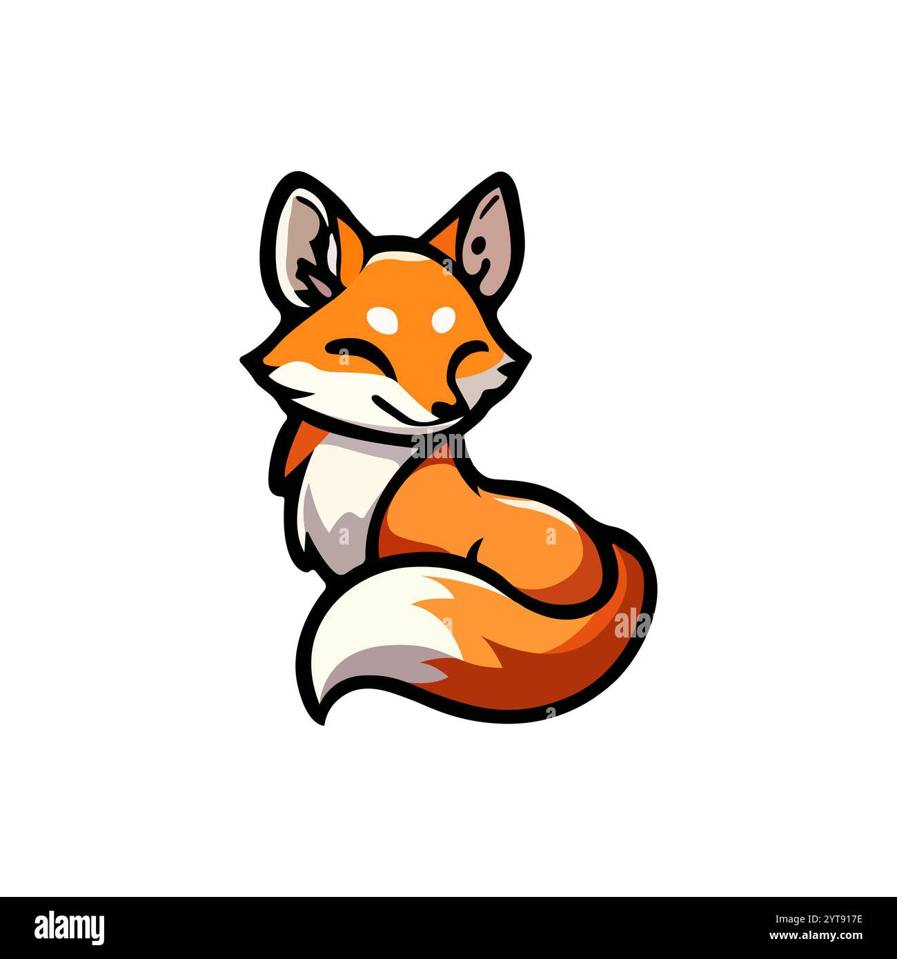 Fox drawn in anime style. Cute fox. Colored fox. Orange foxes brand ...