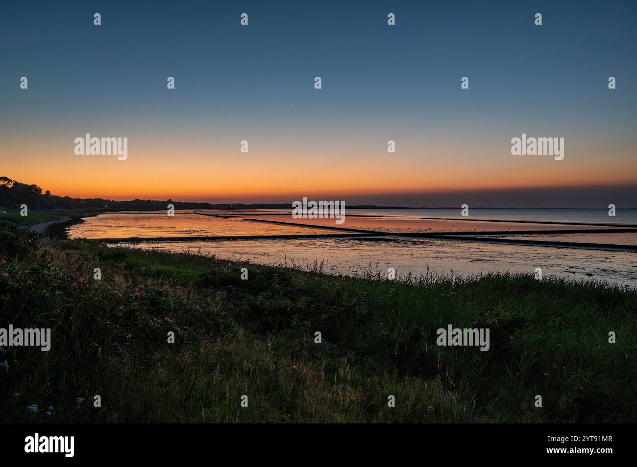 Blue hour on the Wadden Sea Stock Photo - Alamy