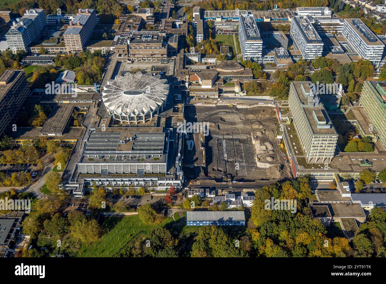 Aerial view, Ruhr-University Bochum, Audimax (Auditorium Maximum ...
