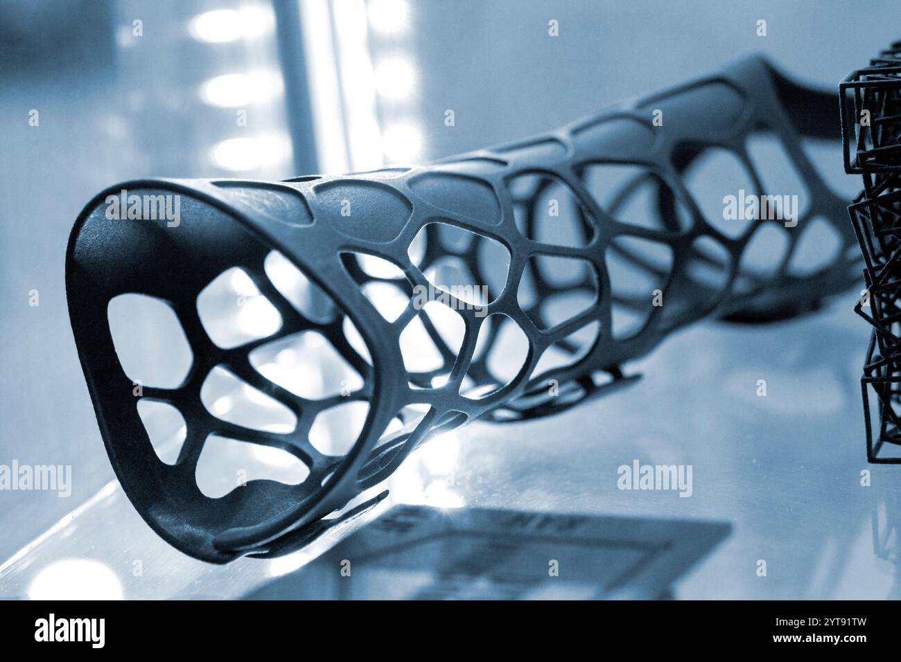 Hand splint corset prosthesis printed on 3D printer from molten black ...