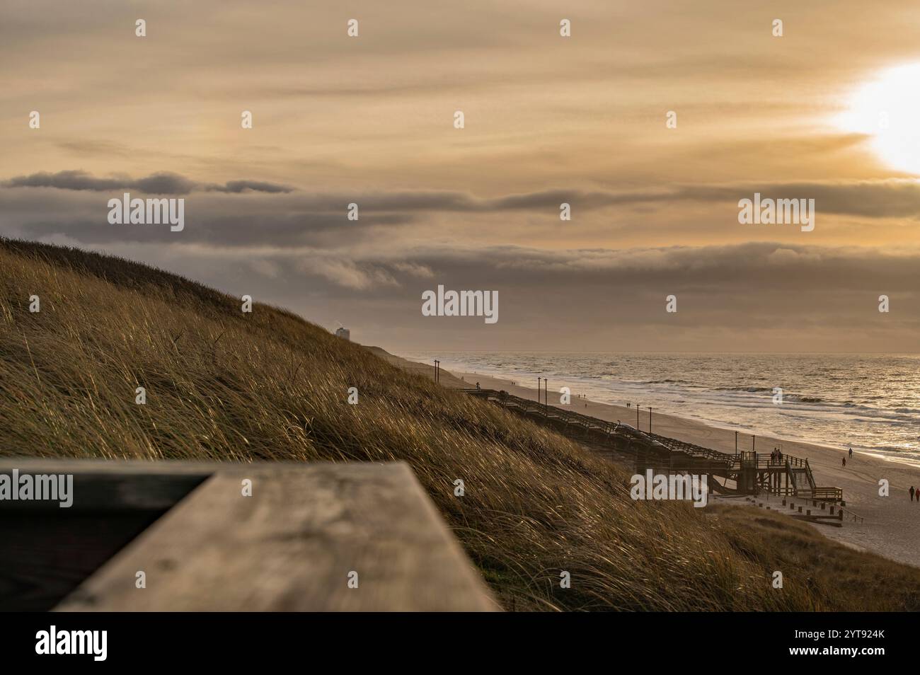 Wooden plank jetty on the North Sea coast Stock Photo - Alamy