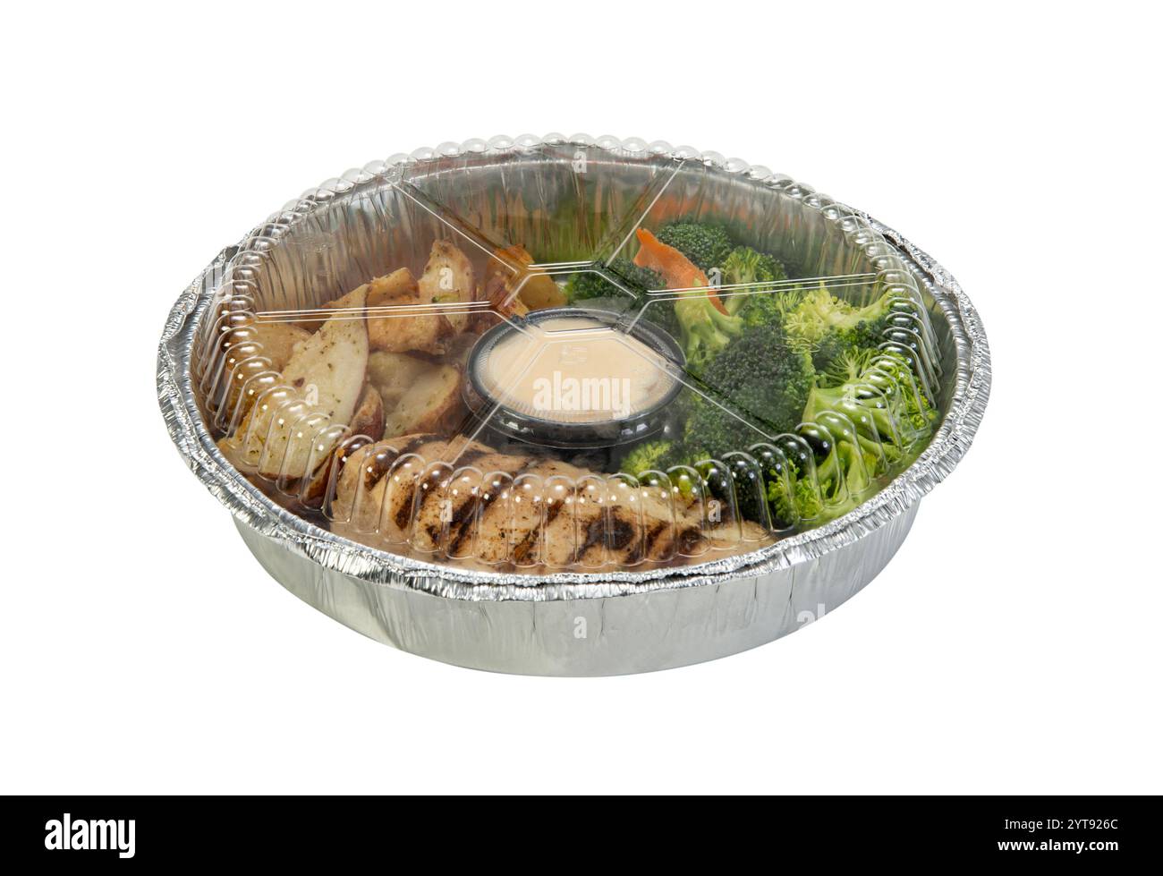 Round aluminum take out take away container with lid Stock Photo - Alamy
