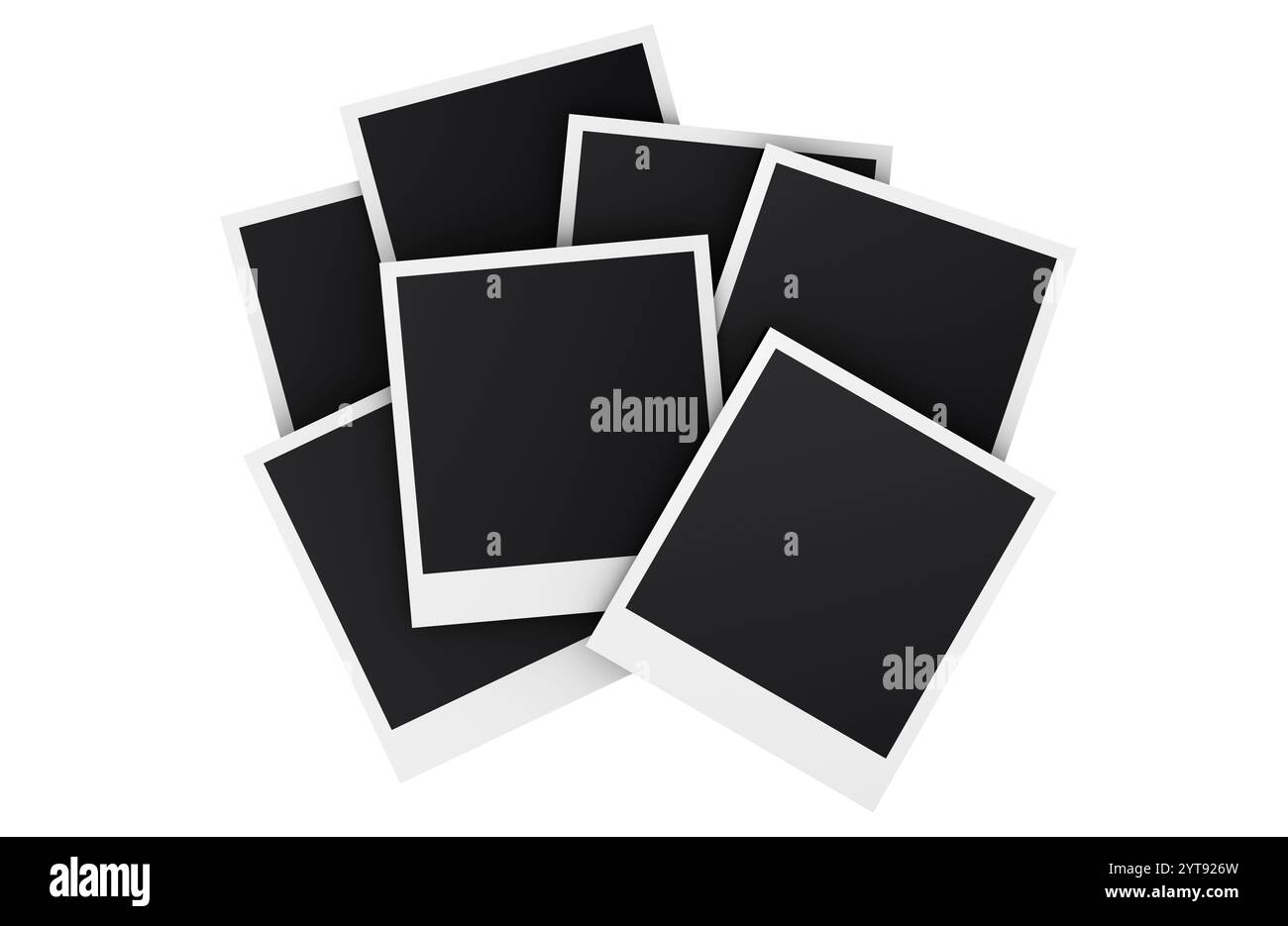 Stack of Blank Photo Frames, 3D rendering isolated on white background ...