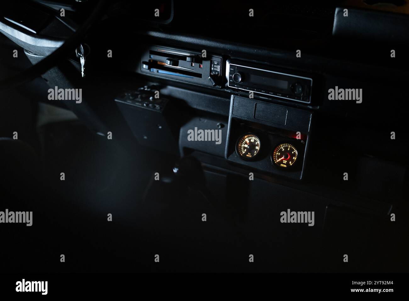 Diesel rev counter or revolution counter installed in an old van ...