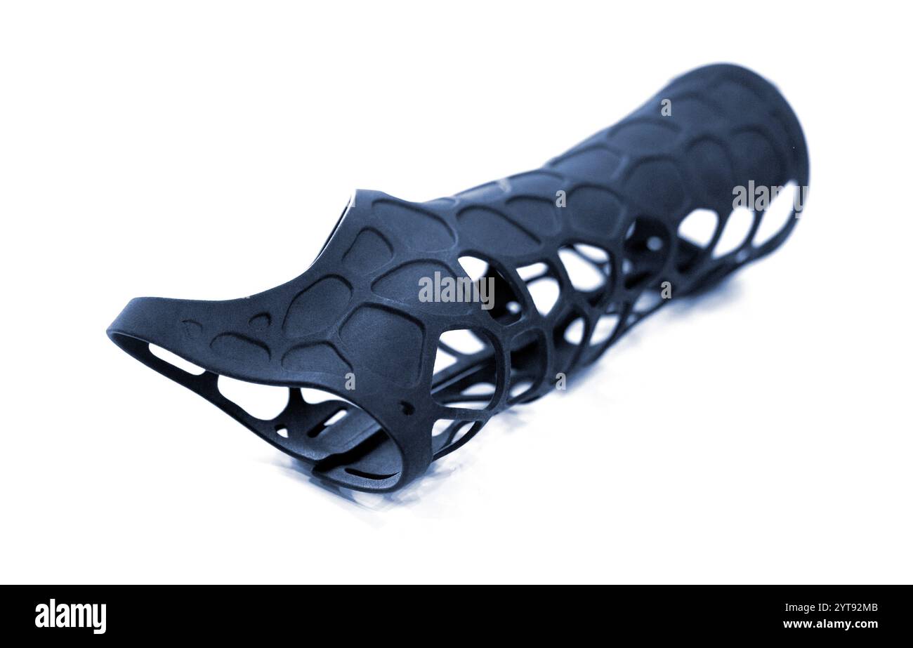 Hand splint corset prosthesis printed on 3D printer from molten black ...