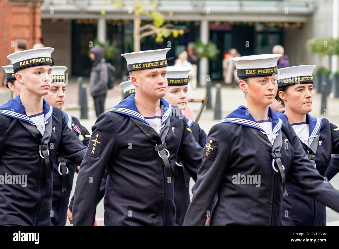 Liverpool, UK. Friday 6th December 2024, HMS Prince Of Wales: The crew ...