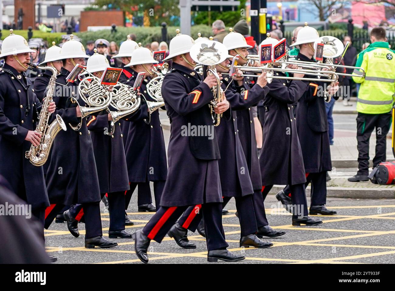 Liverpool, UK. Friday 6th December 2024, HMS Prince Of Wales: The crew ...
