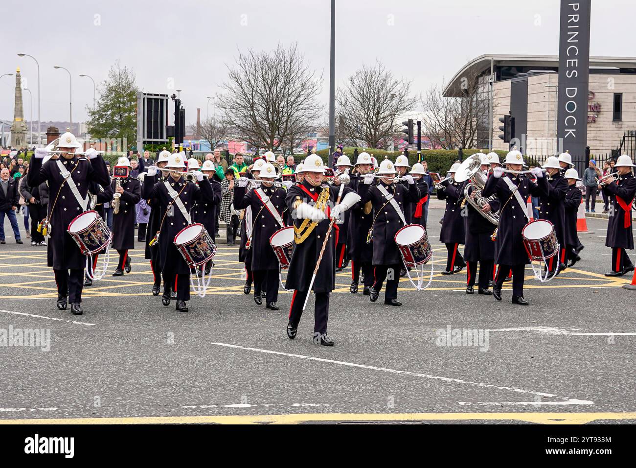 Liverpool, UK. Friday 6th December 2024, HMS Prince Of Wales: The crew ...