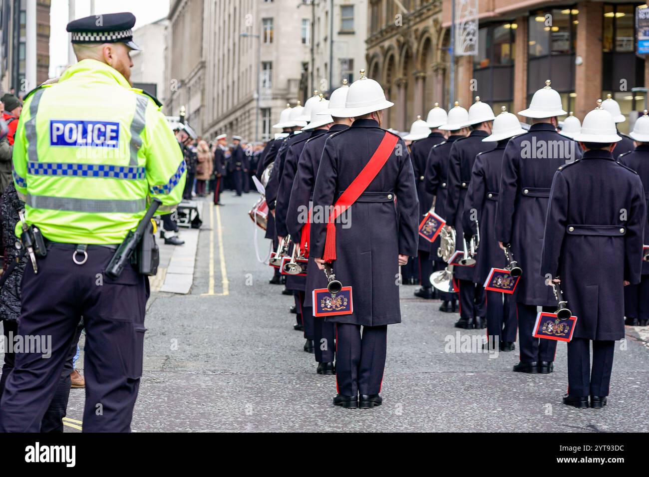 Liverpool, UK. Friday 6th December 2024, HMS Prince Of Wales: The crew ...