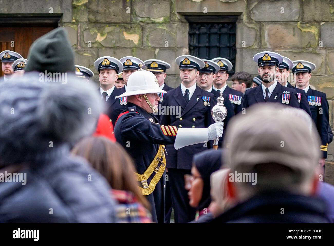 Liverpool, UK. Friday 6th December 2024, HMS Prince Of Wales: The crew ...