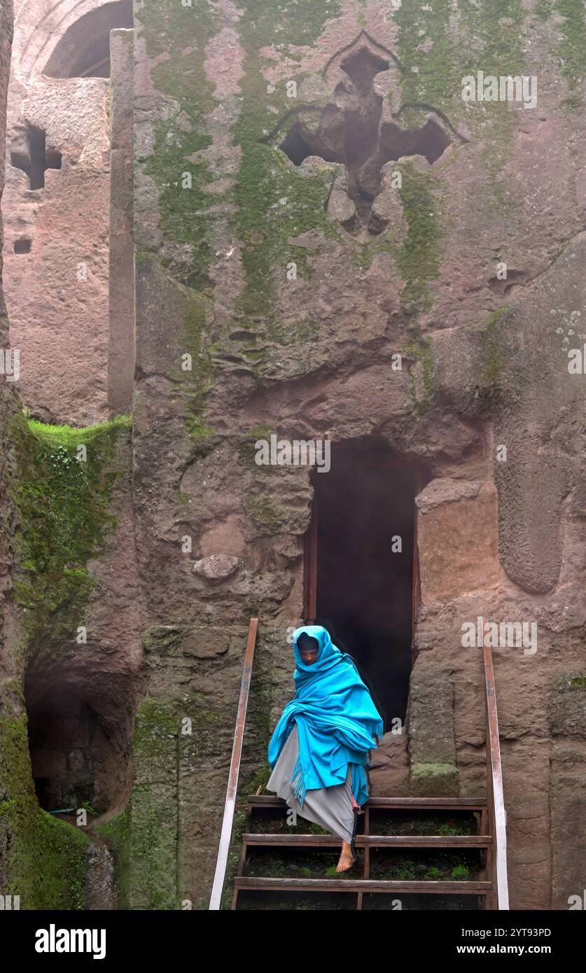 Believers Leaving The Symbolic Tomb Of Adam After Prayer, Lalibela ...