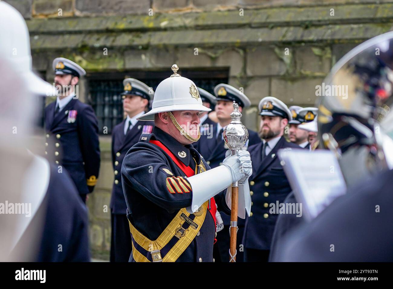 Liverpool, UK. Friday 6th December 2024, HMS Prince Of Wales: The crew ...