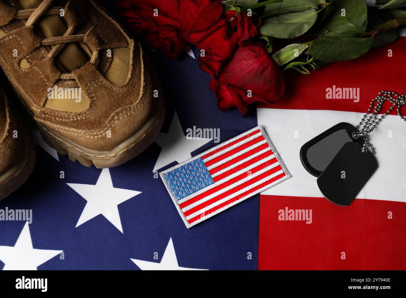 American flag red roses hi-res stock photography and images - Alamy