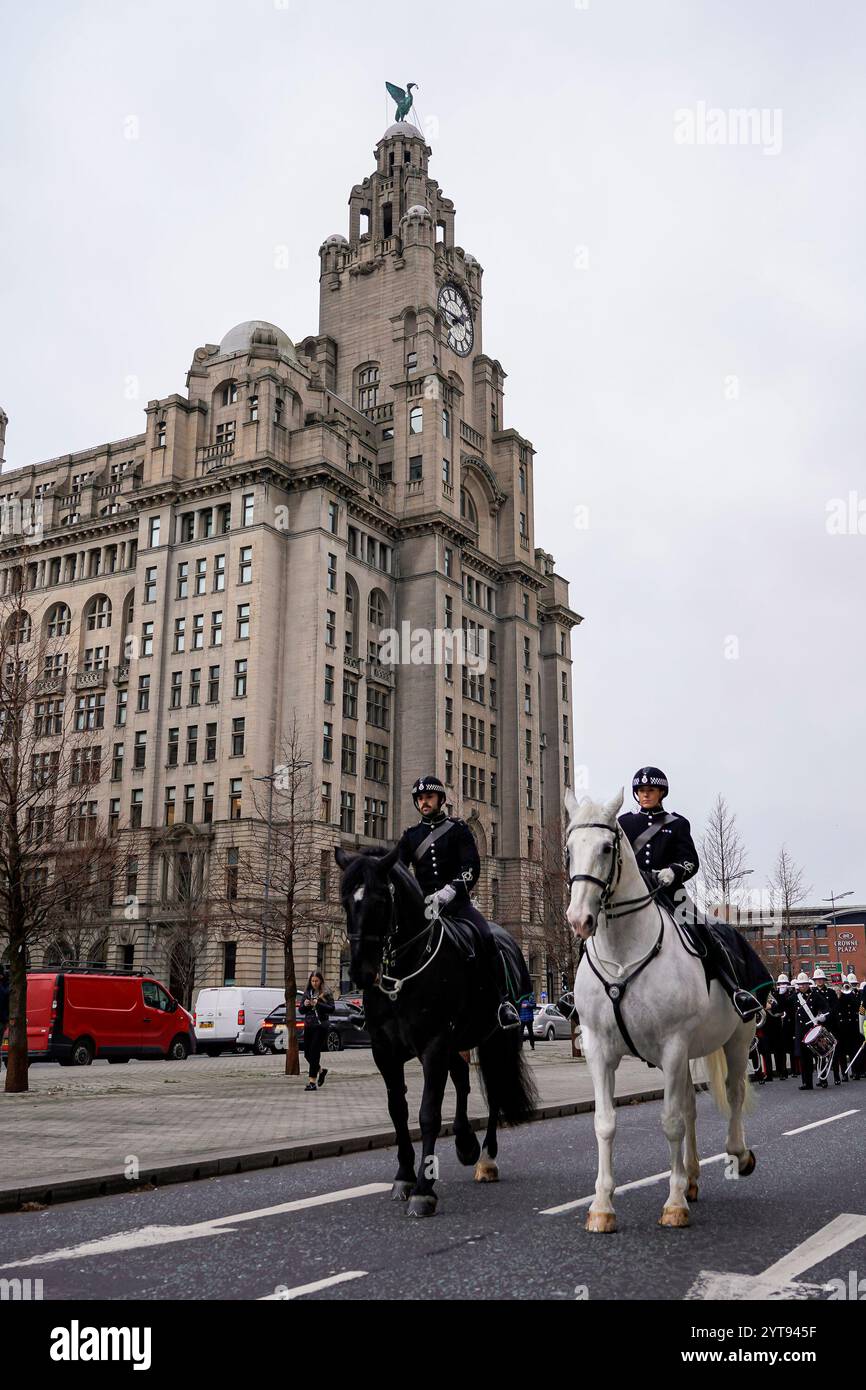 Liverpool, UK. Friday 6th December 2024, HMS Prince Of Wales: The crew ...