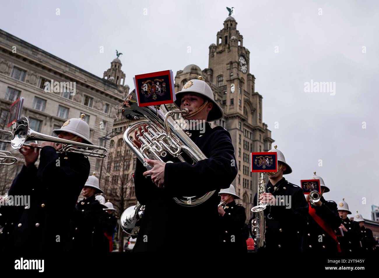 Liverpool, UK. Friday 6th December 2024, HMS Prince Of Wales: The crew ...