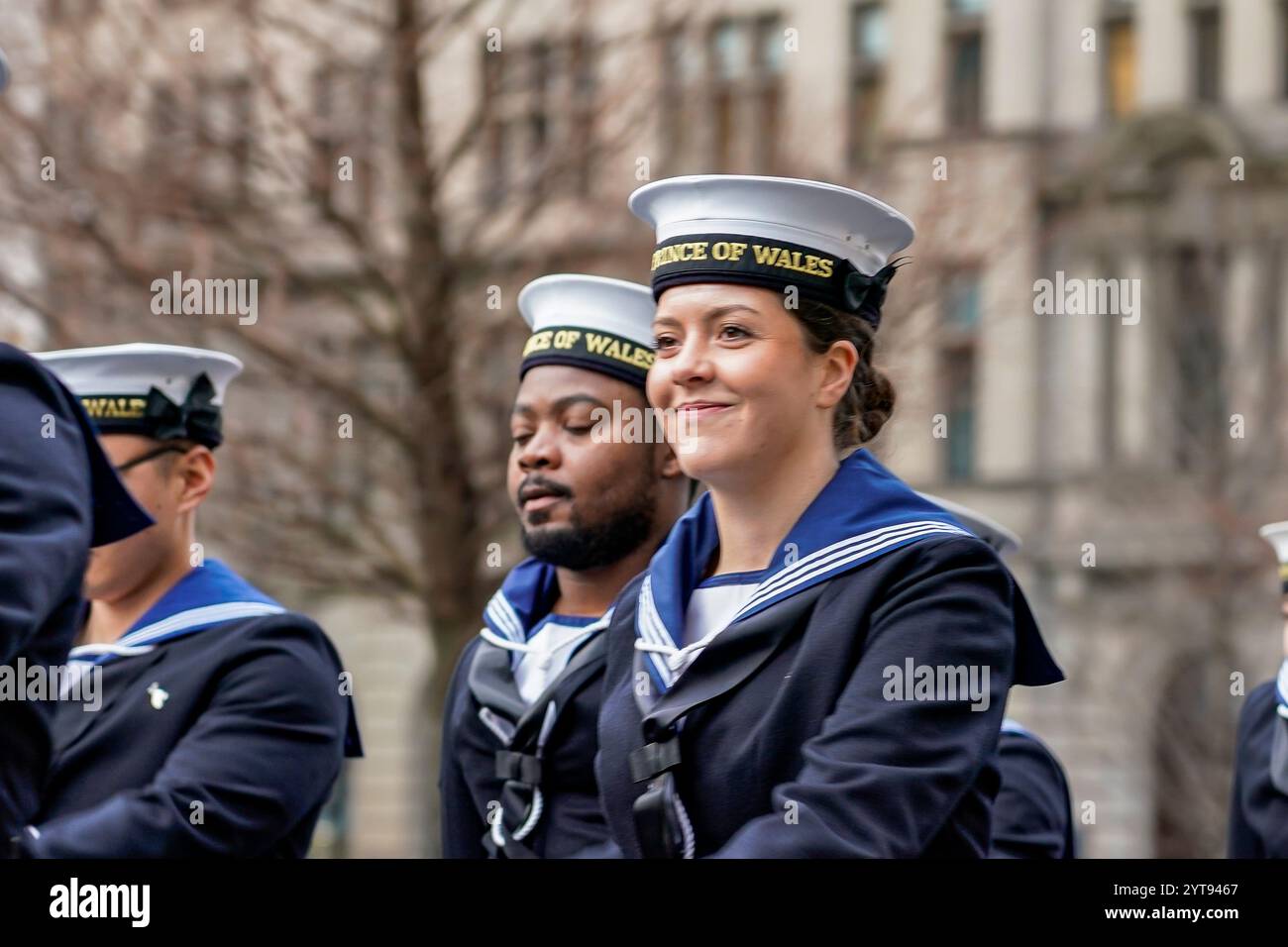 Liverpool, UK. Friday 6th December 2024, HMS Prince Of Wales: The crew ...