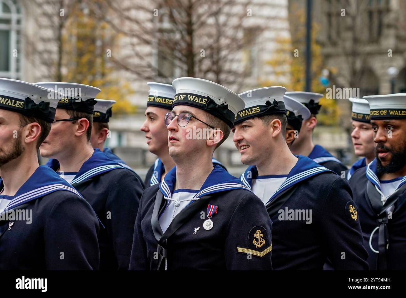 Liverpool, UK. Friday 6th December 2024, HMS Prince Of Wales: The crew ...