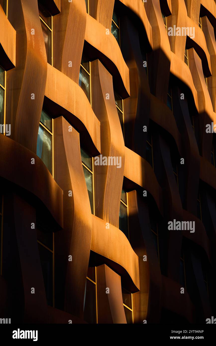 The intricate architectural detail of a modern building facade ...