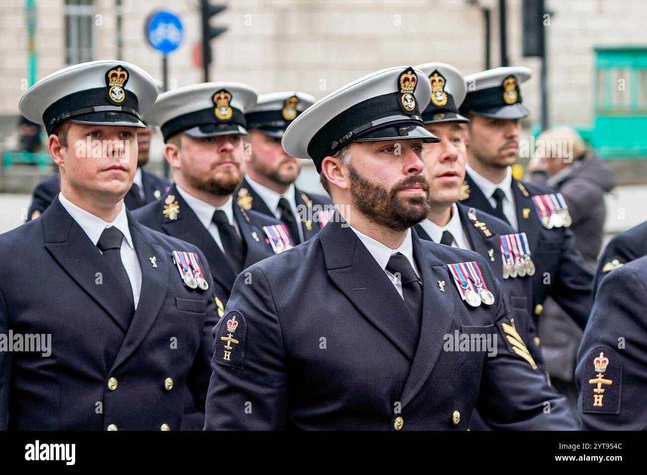 Liverpool, UK. Friday 6th December 2024, HMS Prince Of Wales: The crew ...