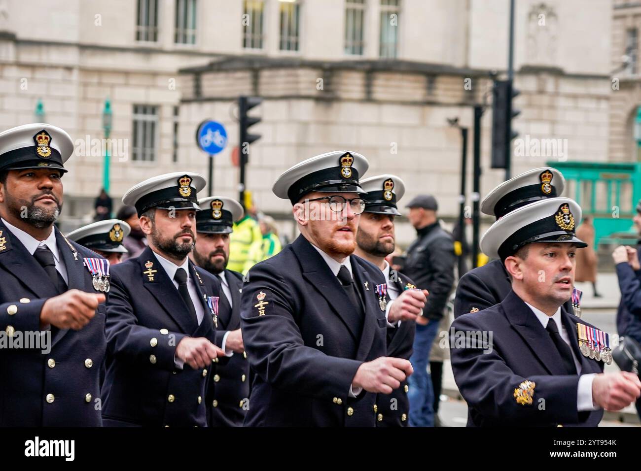 Liverpool, UK. Friday 6th December 2024, HMS Prince Of Wales: The crew ...