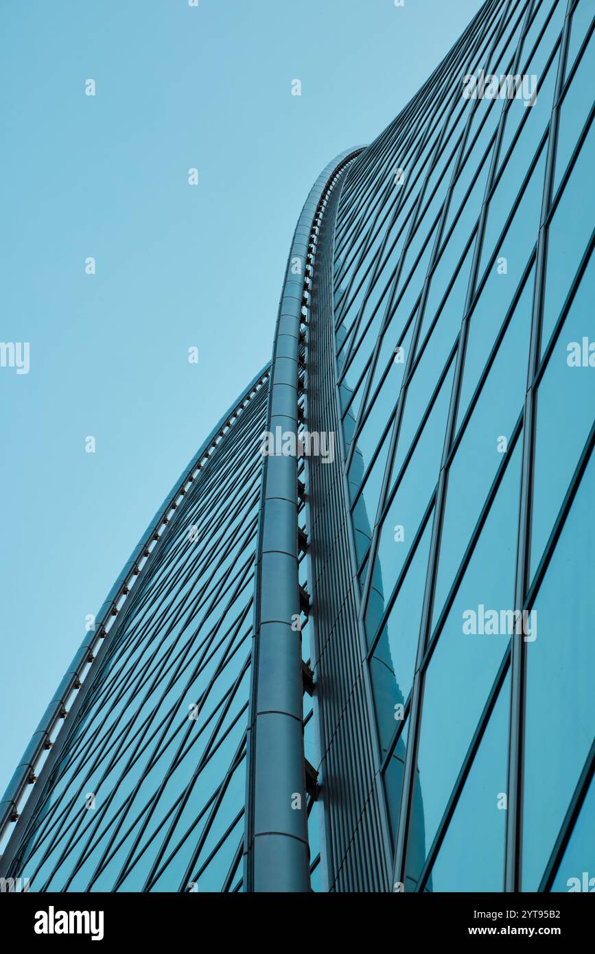 The Innovative and Modern Architectural Design Featuring a Distinctive Curved Glass Facade Stock ...