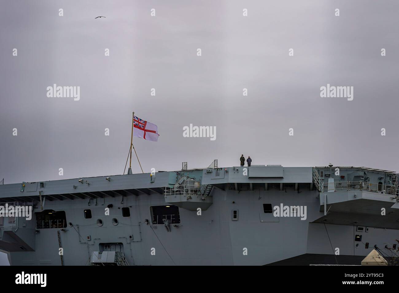 Liverpool, UK. Friday 6th December 2024, HMS Prince Of Wales: The crew ...