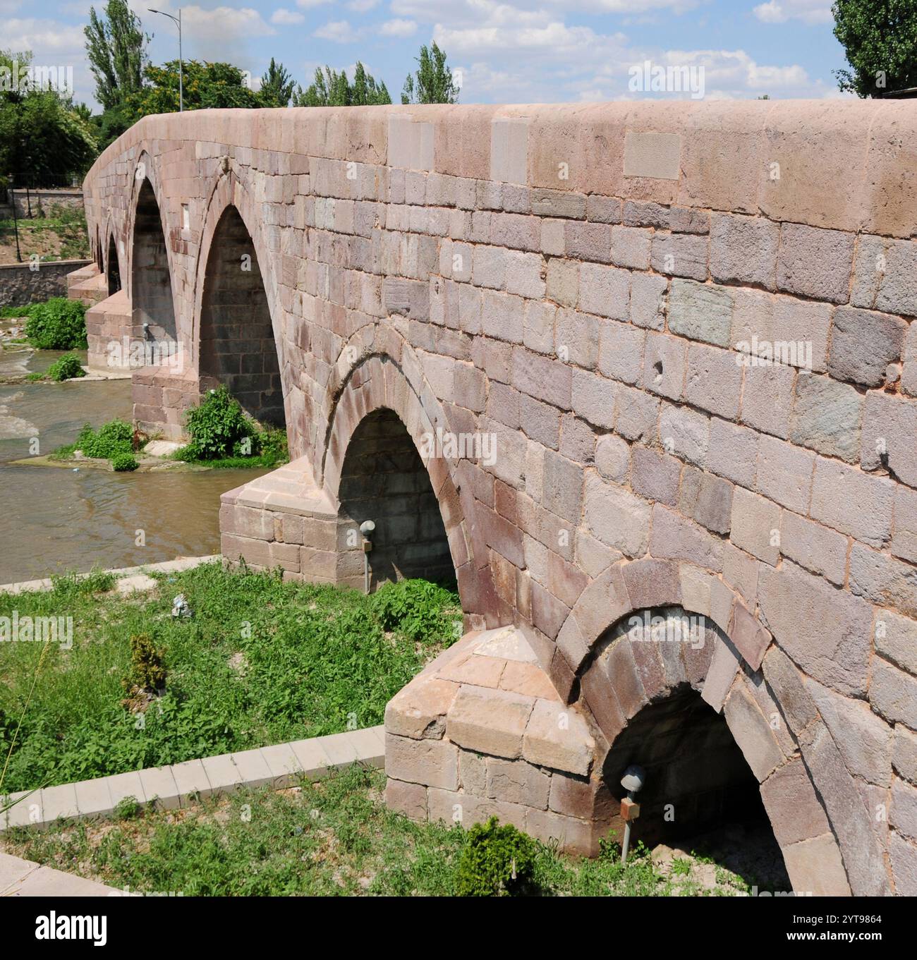 The historical Ak Bridge in Ankara, Turkey, was built during the Seljuk ...