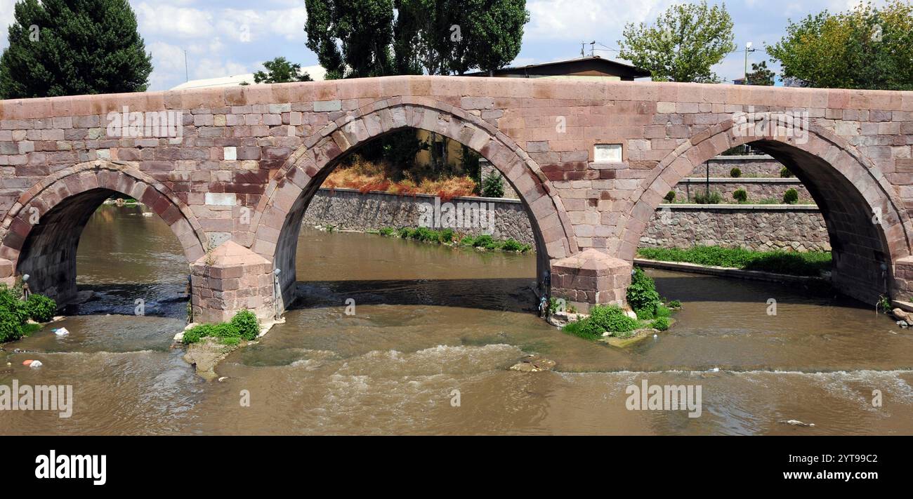 The historical Ak Bridge in Ankara, Turkey, was built during the Seljuk ...